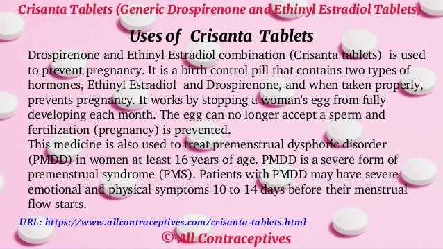 Crisanta Tablets (Generic Drospirenone and Ethinyl Estradiol Tablets) | PDF