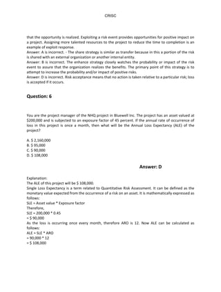 CRISC Exam Questions | PDF
