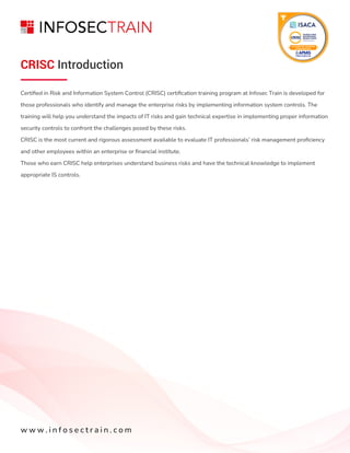 CRISC Certification Course Content.pdf | Business | Business and Finance