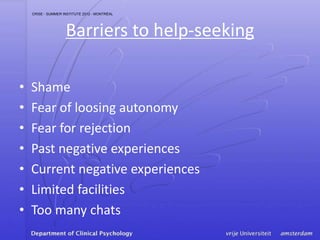 CRISE - INSTITUT 2012 - Ad Kerkhof - Reducing suicidal thoughts: Effectiveness of a web-based ...