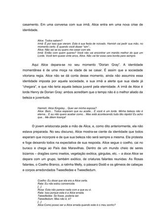 Crise de identidade(s) analisando dorian gray, jacobina e alice | PDF
