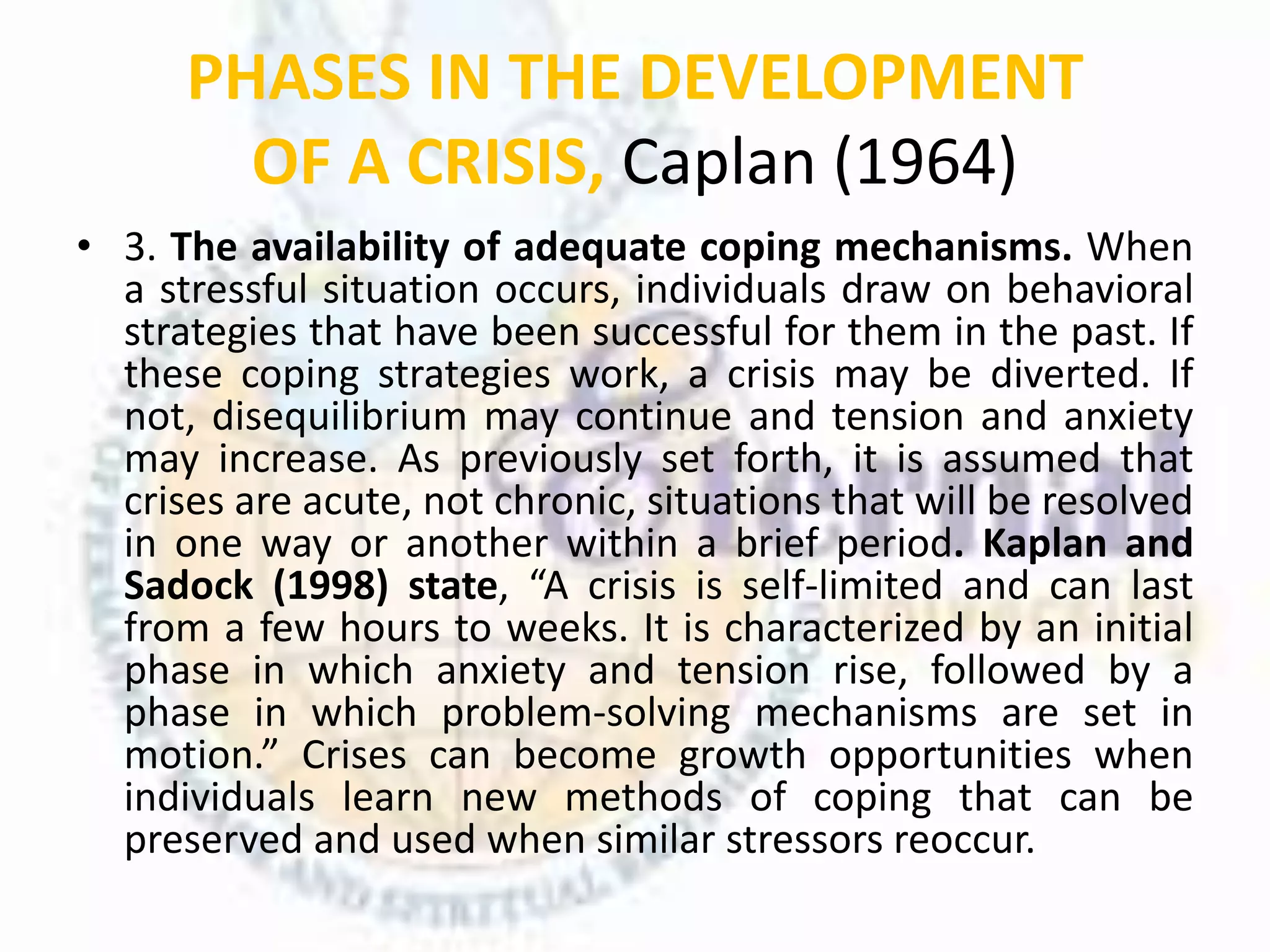 Crises, types ,management | PPTX