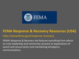 Crisis and Disasters Website Roundup | PDF