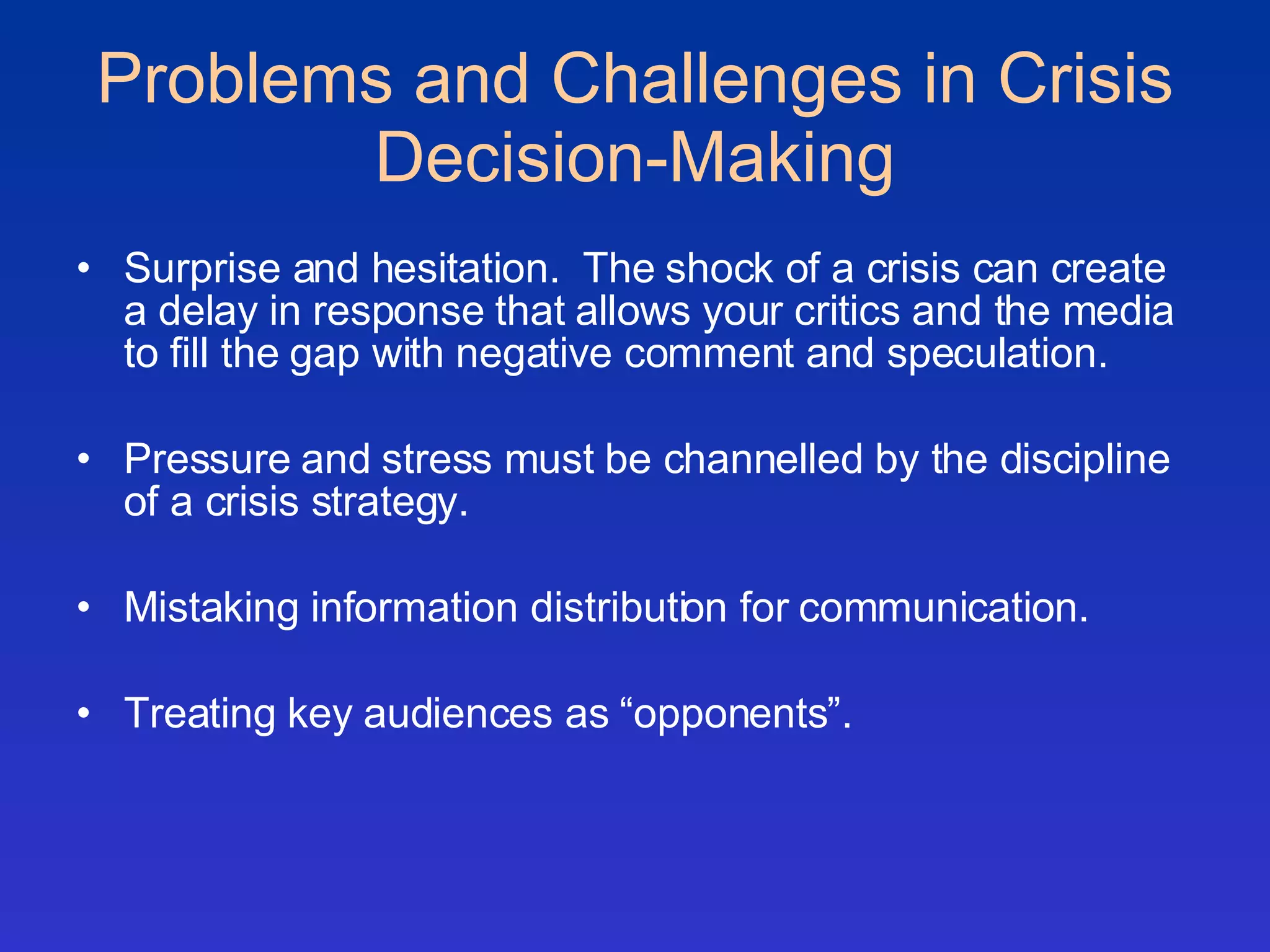 Crisis And Risk | PPT