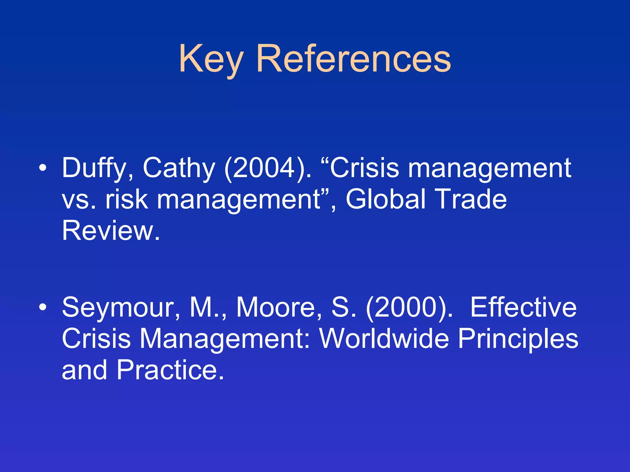 Crisis And Risk | PPT