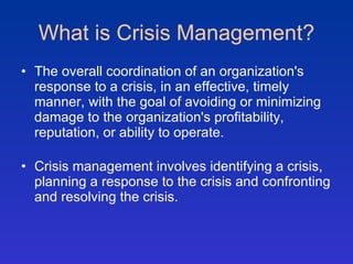 Crisis And Risk | PPT
