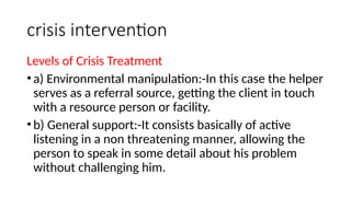 CRISIS AND CRISIS INTERVENTION In Mental health | PPTX