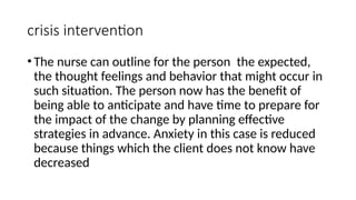 CRISIS AND CRISIS INTERVENTION In Mental health | PPTX