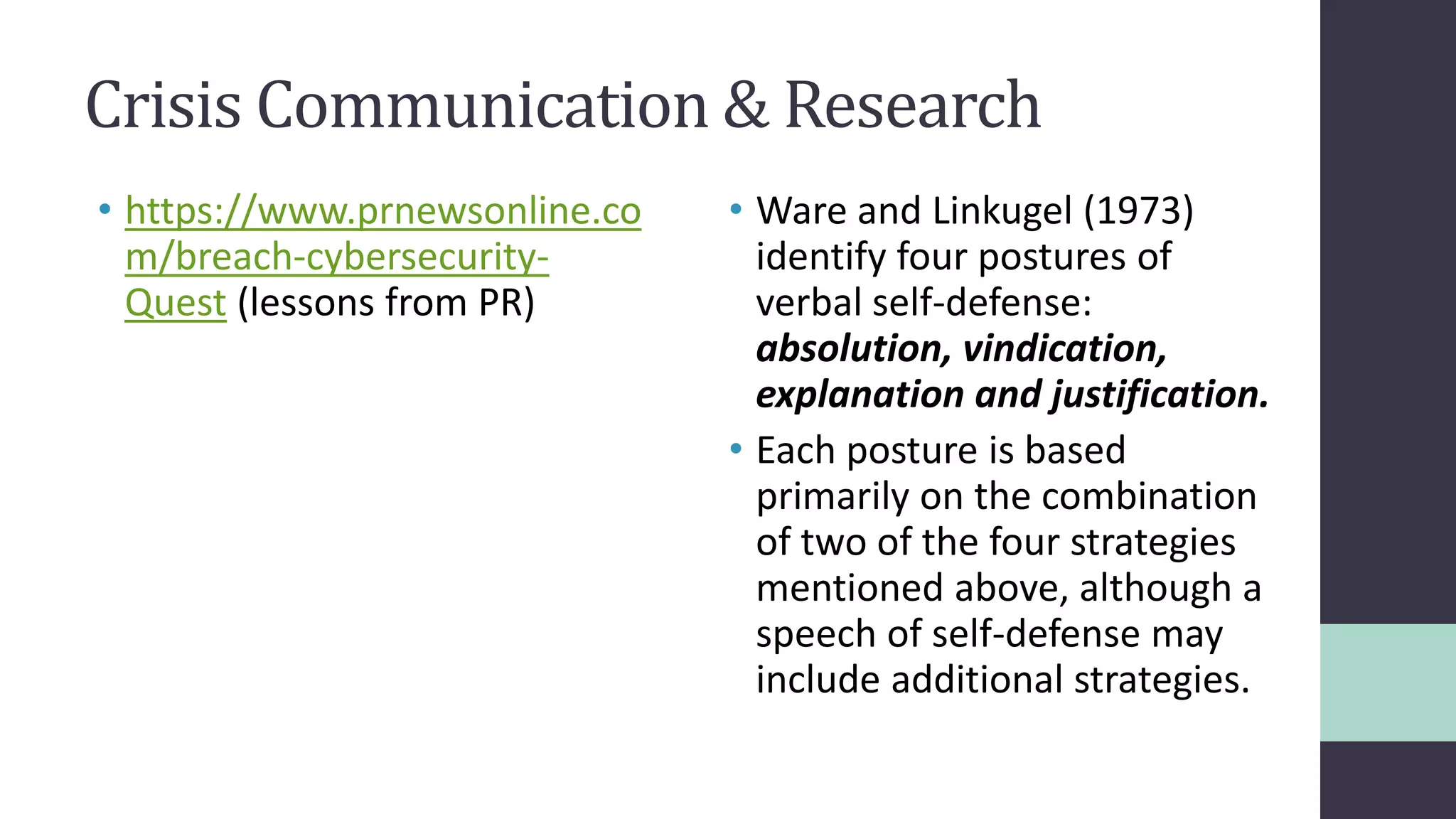 Crisis communication, Response to Crisis Situations | PPTX