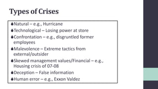Crisis communication, Response to Crisis Situations | PPTX