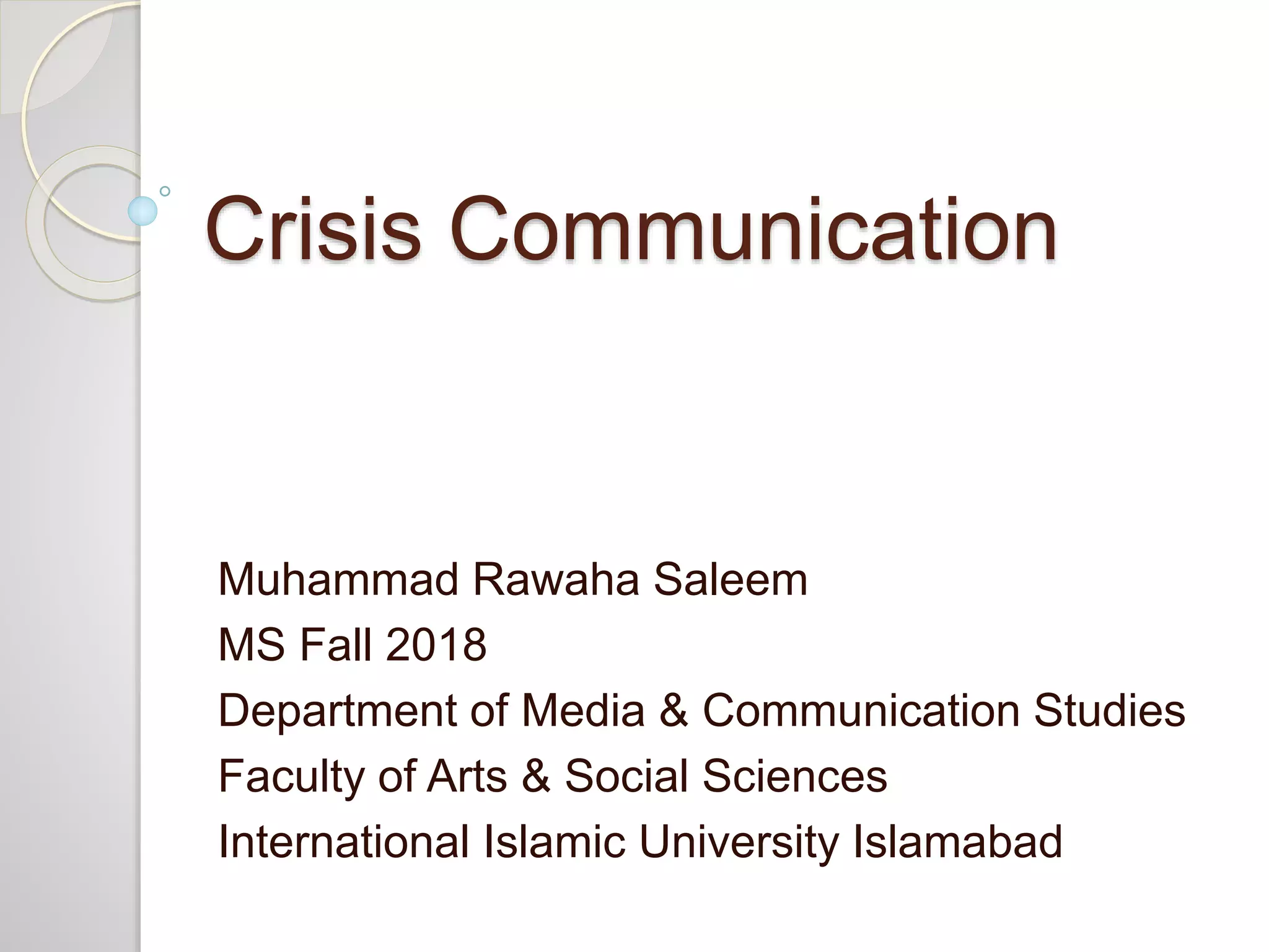 Crisis Communication ppt | PPTX