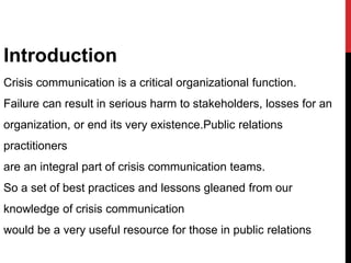 Crisis communication | PPTX
