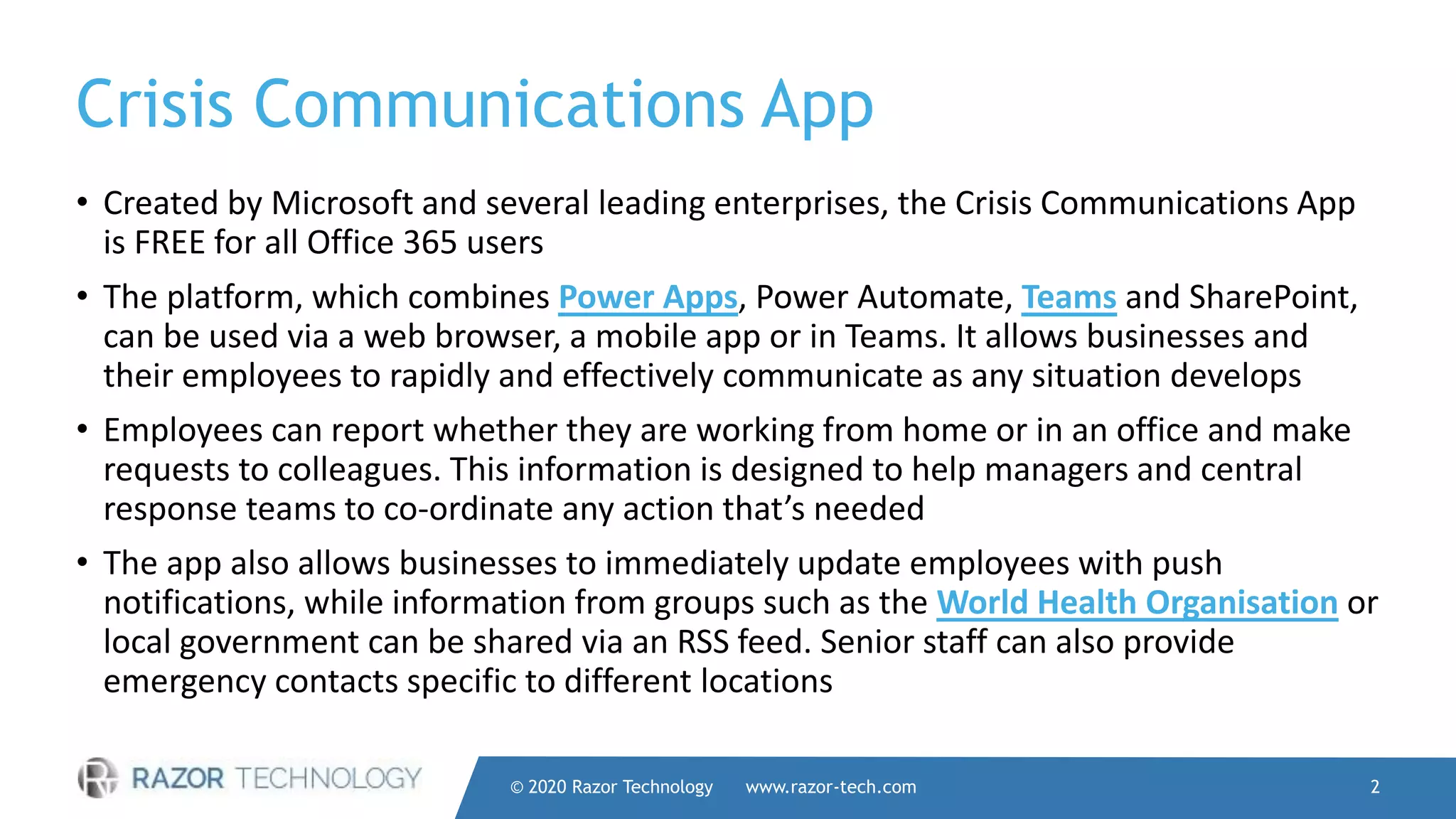 Crisis communication App - A Power Platform App from Microsoft | PPT