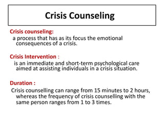 Crisis counseling | PPTX