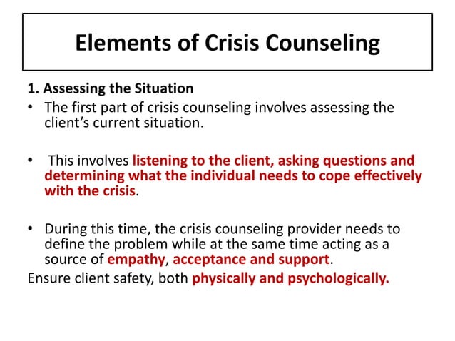 Crisis counseling