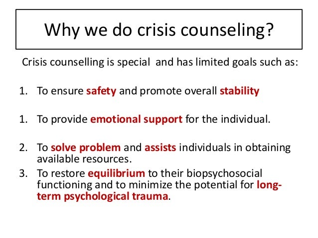 Crisis counseling