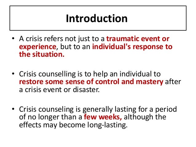 Crisis counseling