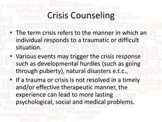 Crisis Counseling and Trauma | PPTX
