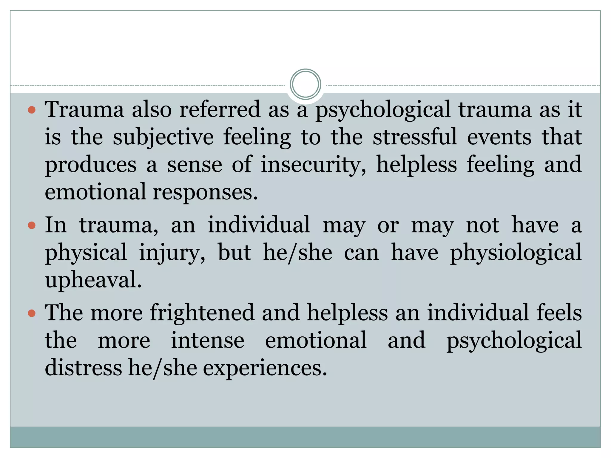 Crisis first aid for traumatic events | PPTX