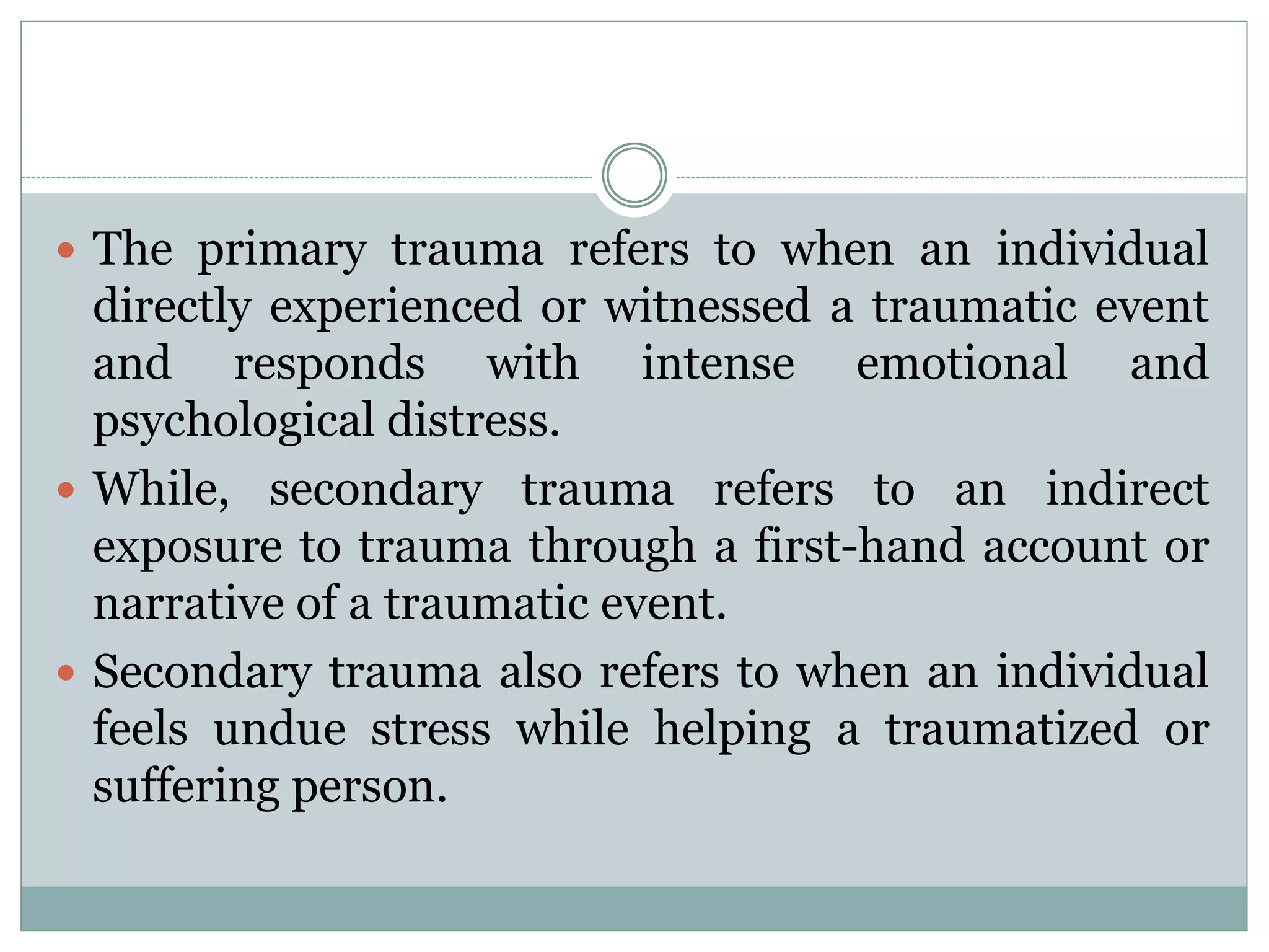 Crisis first aid for traumatic events | PPTX
