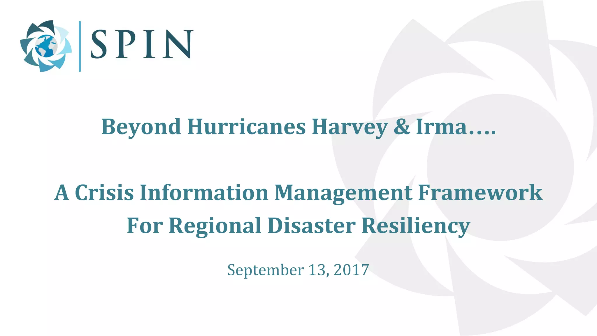 Crisis information management framework for regional disaster resiliency (Joel Thomas) | PDF