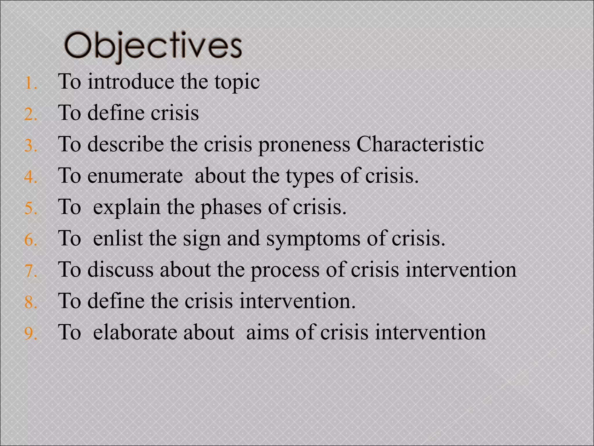 Crisis intervention | PPT
