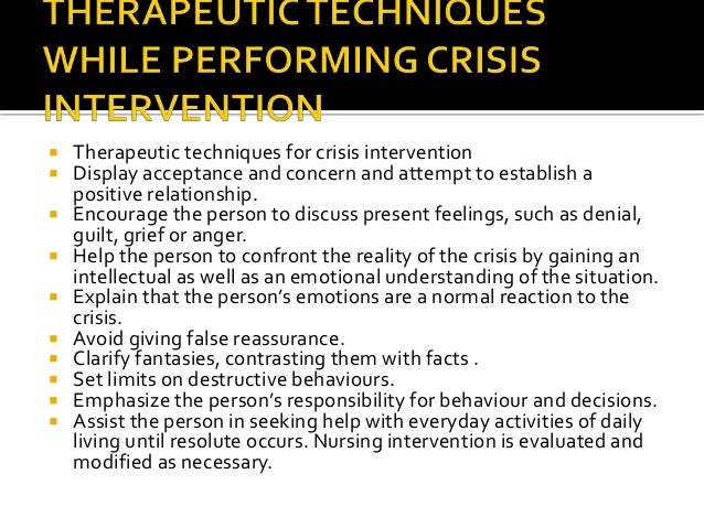 Crisis intervention
