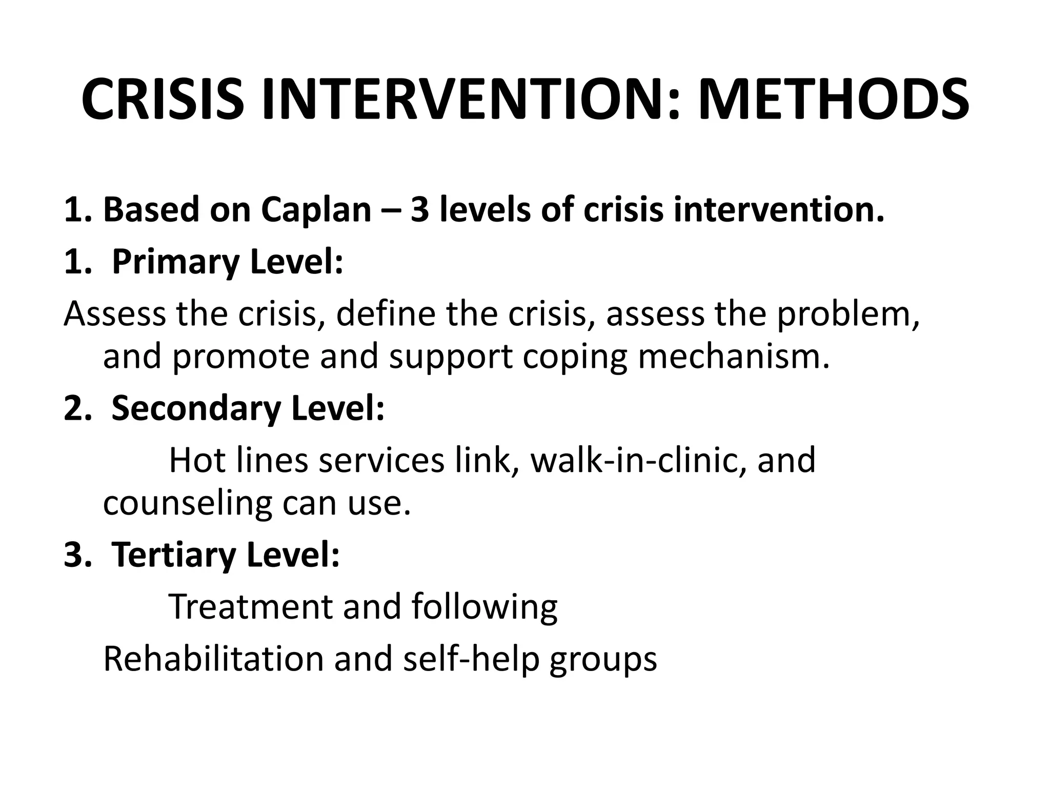 Crisis Intervention- psychiatric nursing | PPTX