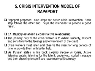 Crisis intervention model. jins | PPTX