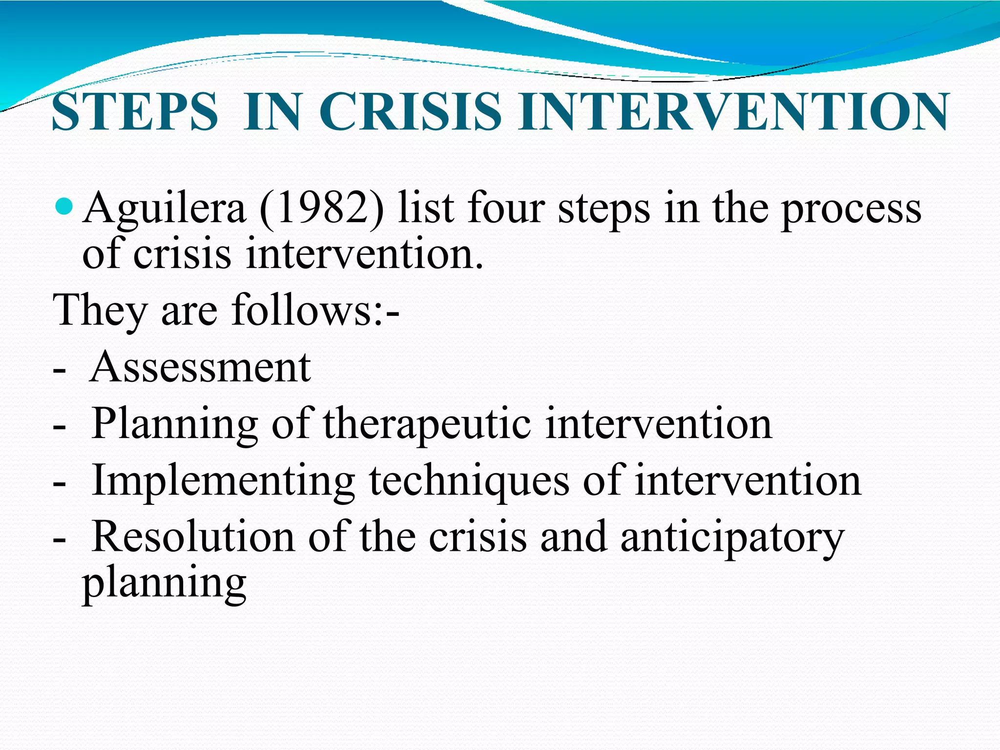 Crisis and crisis intervention | PPTX