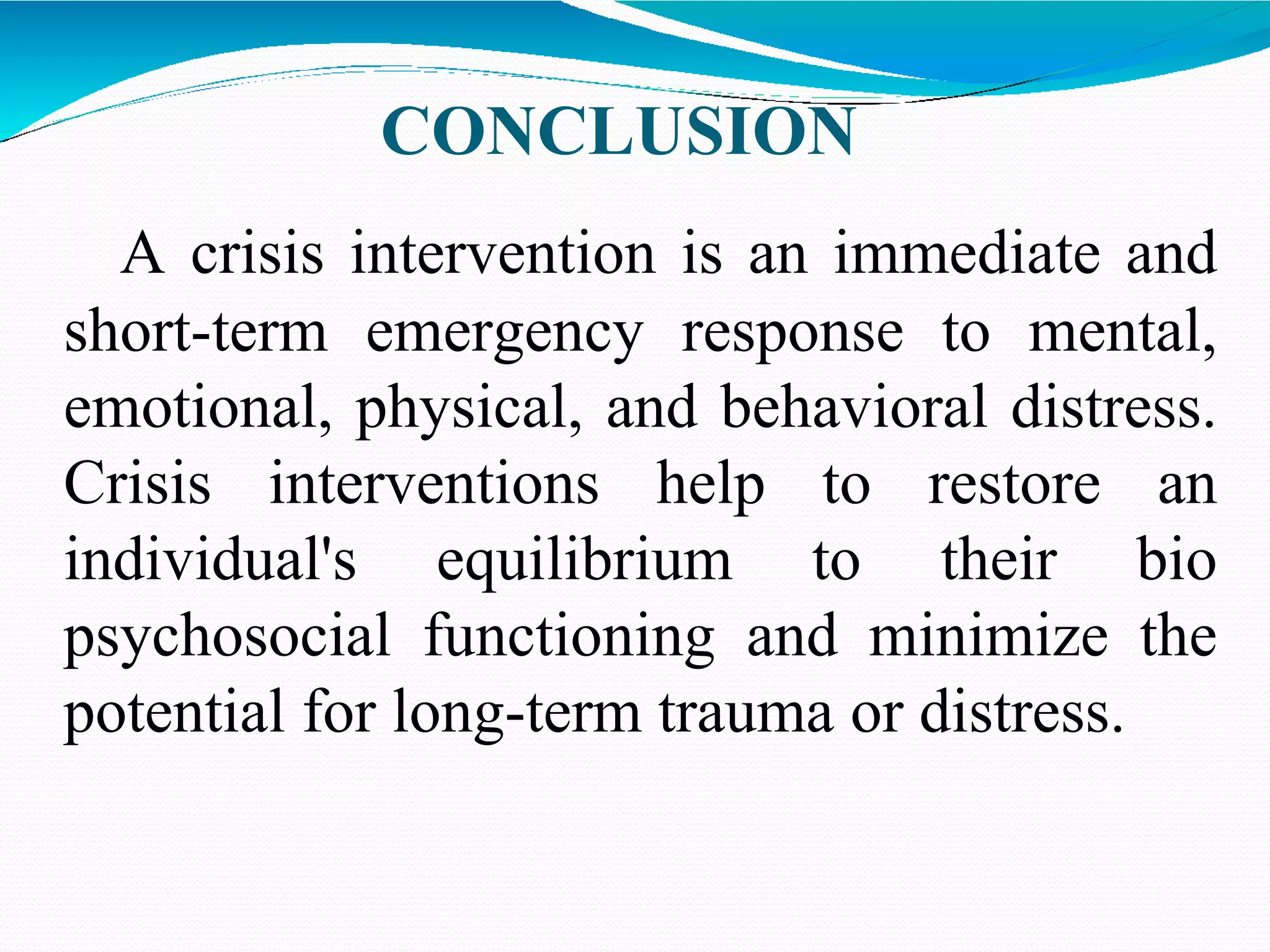 Crisis and crisis intervention | PPTX