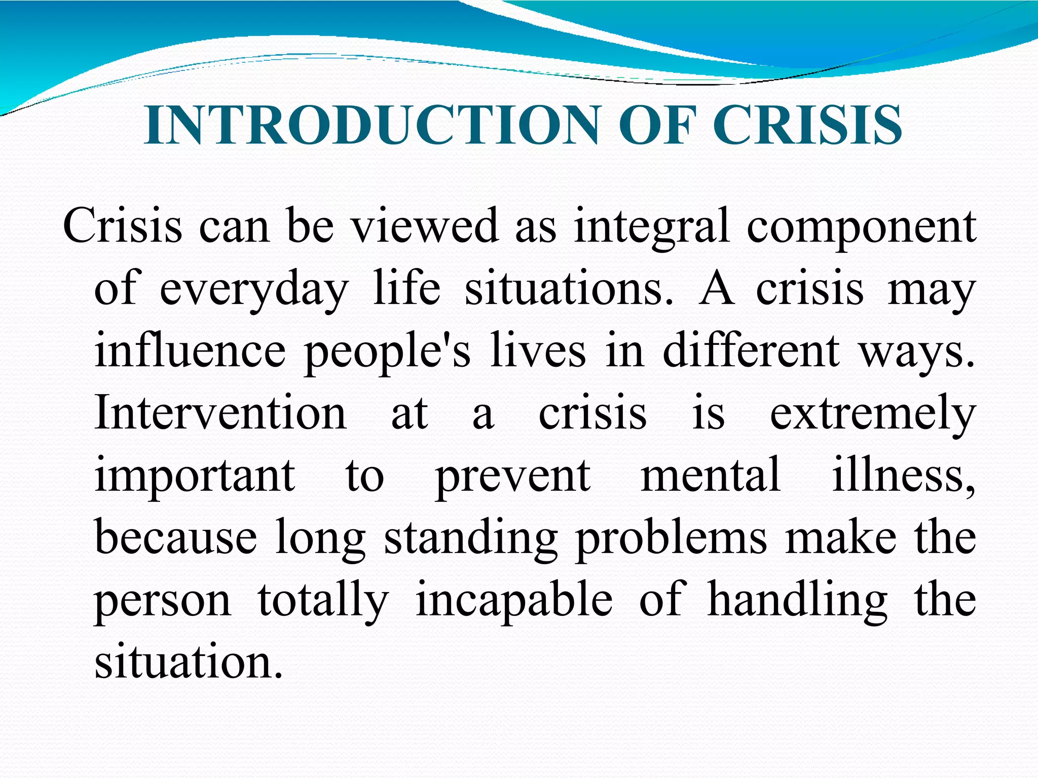 Crisis and crisis intervention | PPTX