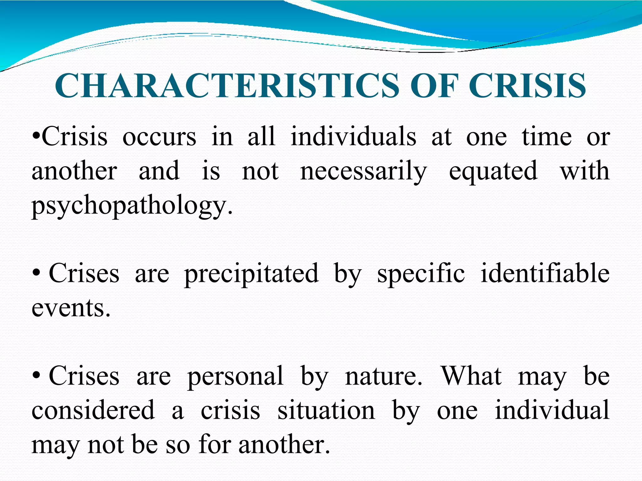 Crisis and crisis intervention | PPTX