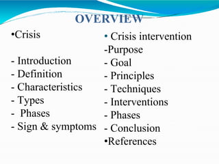 Crisis and crisis intervention | PPTX