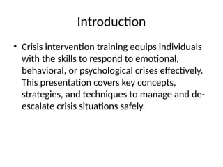 "Comprehensive Crisis Intervention Training: Strategies for Safety, De ...