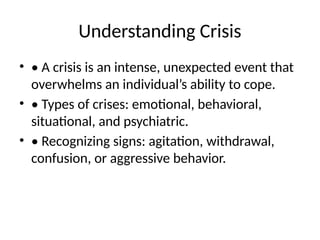 "Comprehensive Crisis Intervention Training: Strategies for Safety, De ...