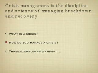 Crisis Management | PPT