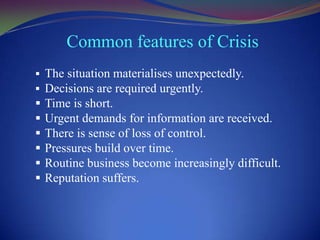 Crisis management - Types and Examples | PPTX