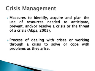 Crisis management and The Art of Problem Solving | PPTX