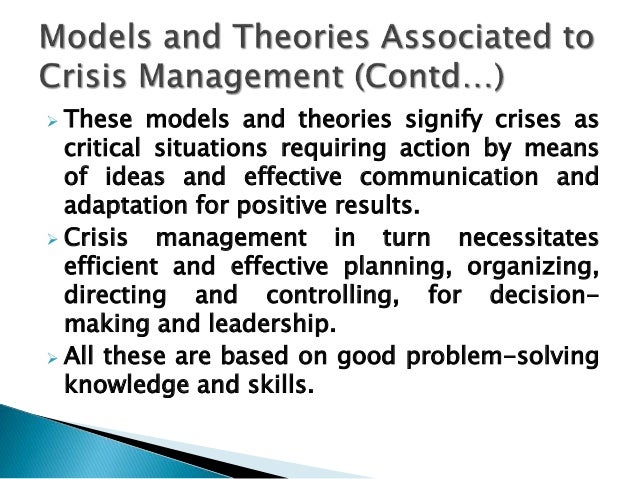 Crisis management and The Art of Problem Solving