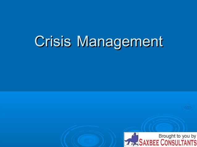 Crisis management | PPT