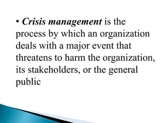 Crisis management | PPTX