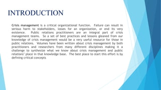 Crisis in management and solution - kumaresh.m | PPTX | Photography ...