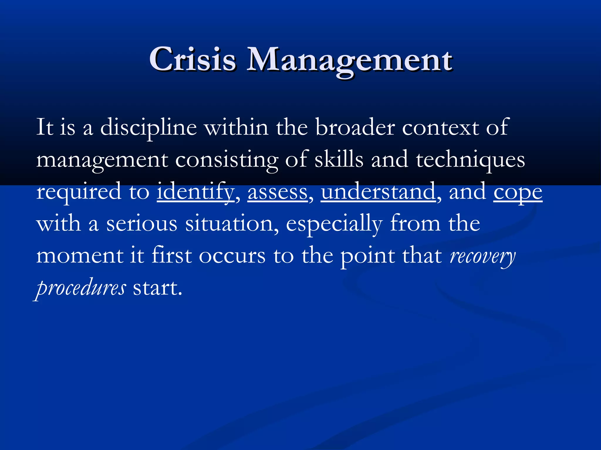 Crisis management case studies | PPT
