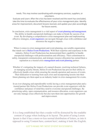 Crisis Management for Events How to Handle Unexpected Challenges.pdf