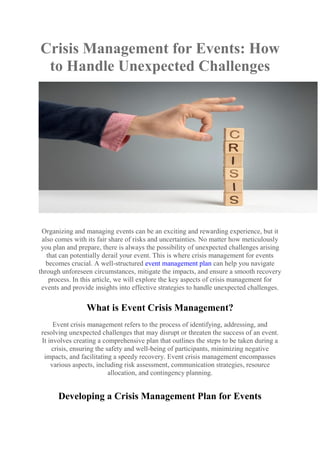 Crisis Management for Events How to Handle Unexpected Challenges.pdf