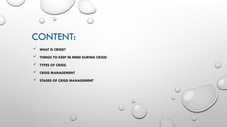 Crisis Management and strategies for it.pptx | First Aid | Injuries