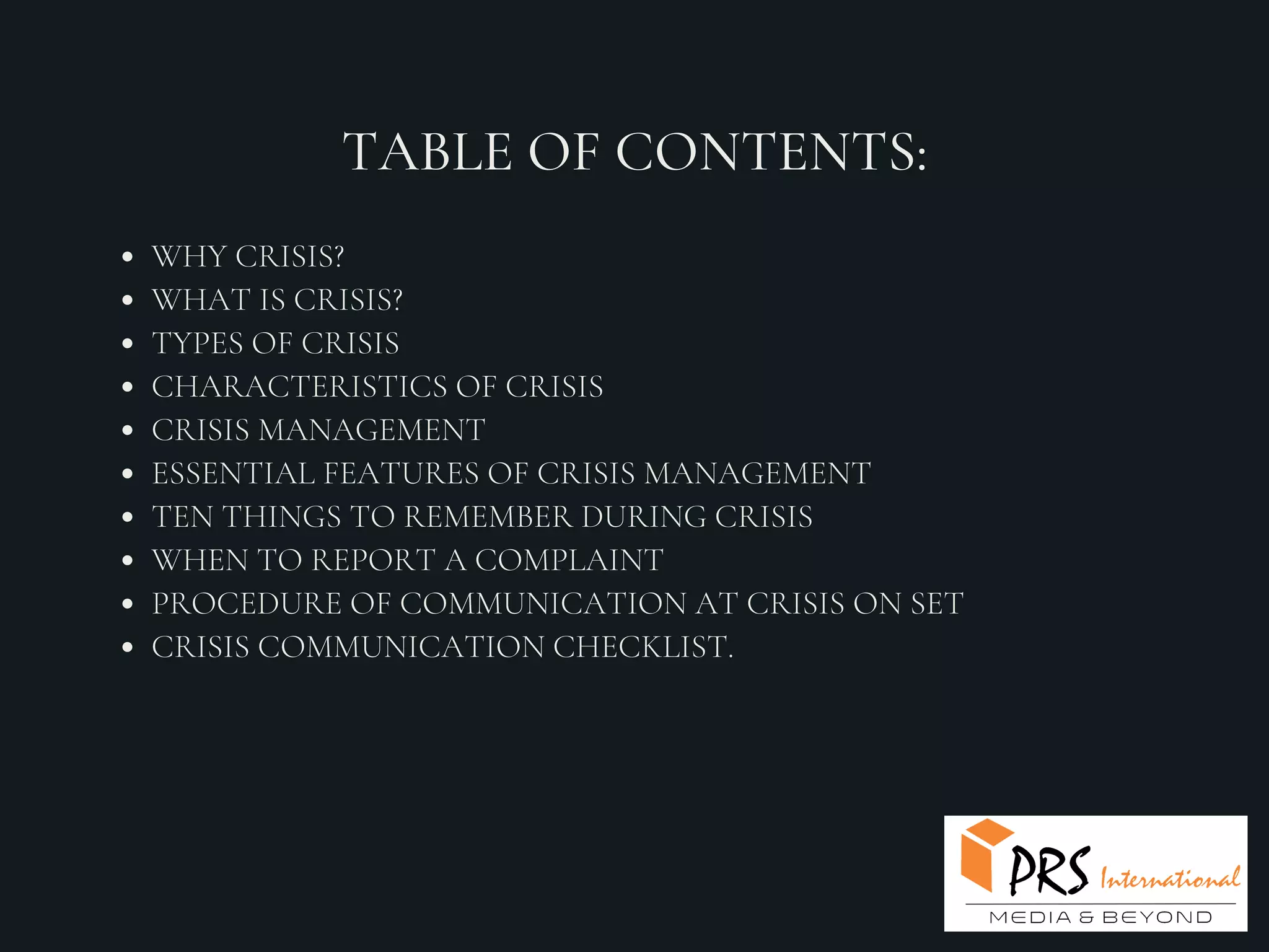 Crisis Management Guidelines | PDF