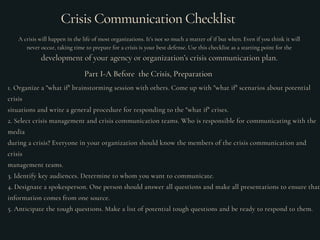 Crisis Management Guidelines | PDF