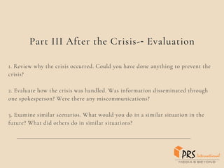 Crisis Management Guidelines | PDF